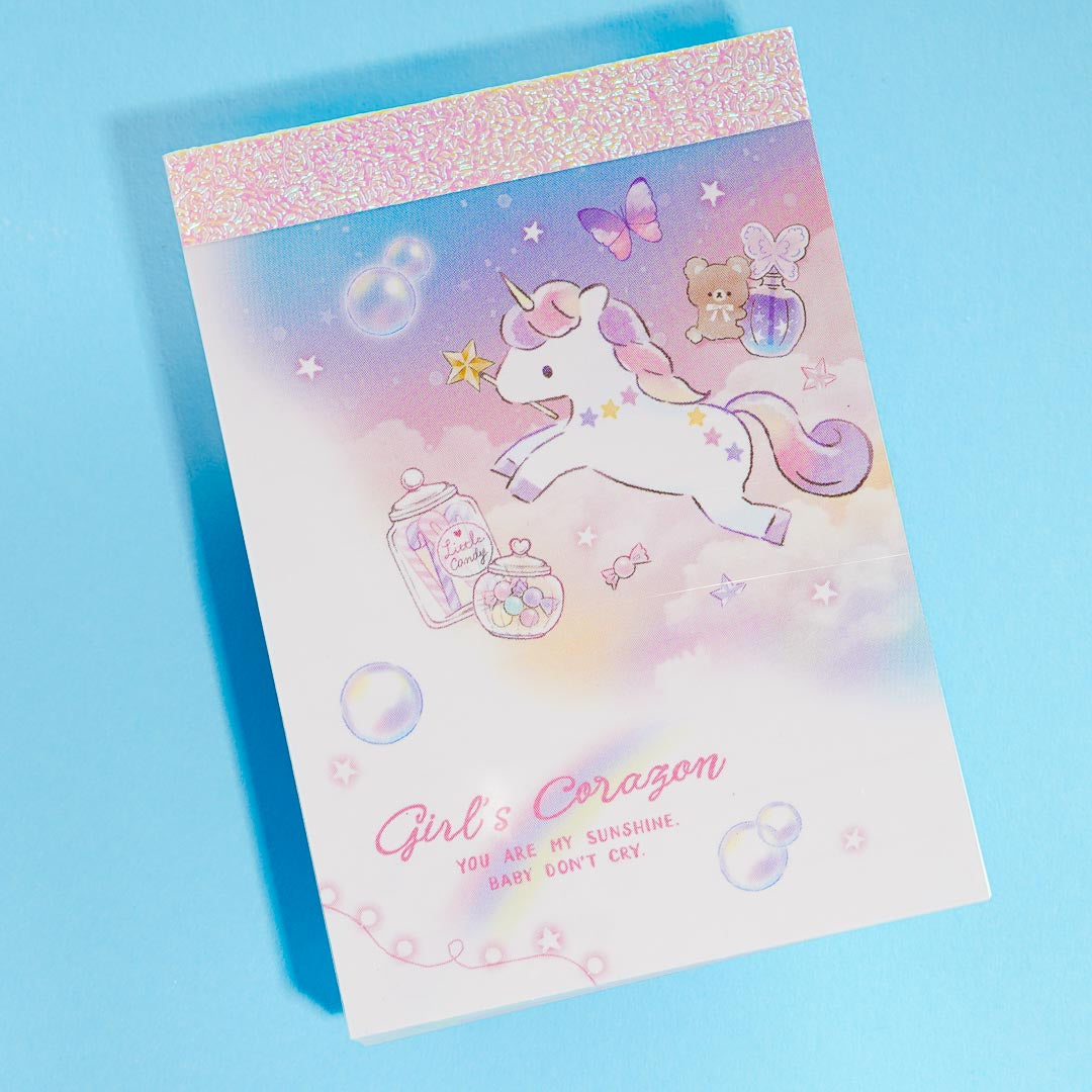 Girls Corazon Unicorn Mini Memo Pad Blippo