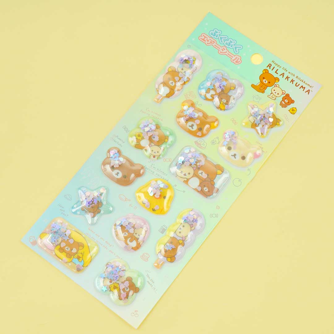 Rilakkuma Puku Puku Air Puffy Stickers - Happy Friends – Blippo