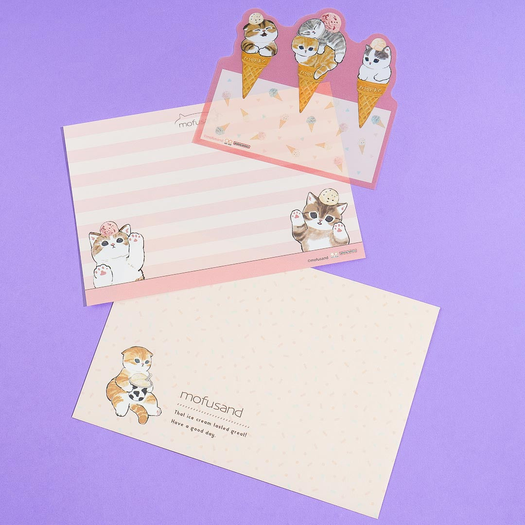 Mofusand Neko Ice Cream Letter Set – Blippo