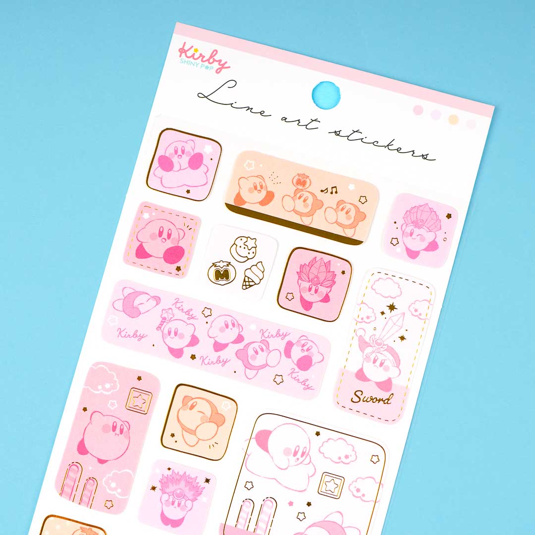 Kirby & Waddle Dee Line Art Stickers – Blippo