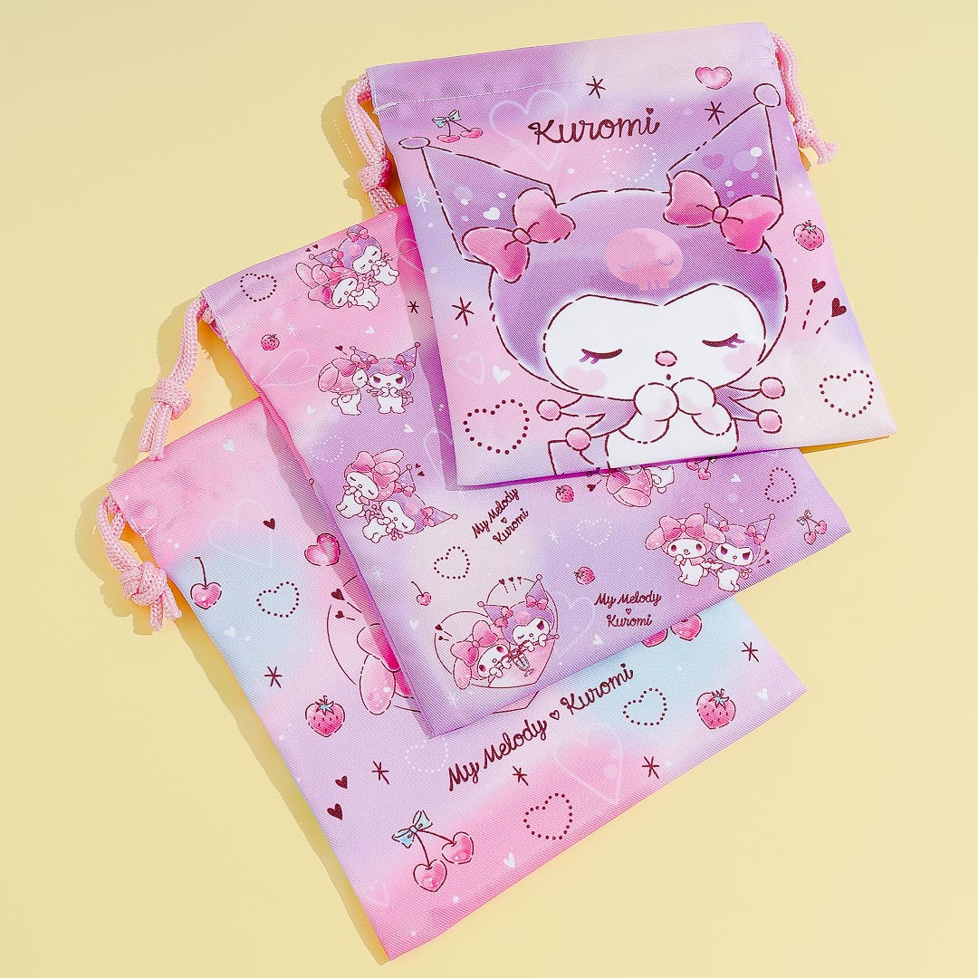 My Melody & Kuromi Love Drawstring Bag Set – Blippo
