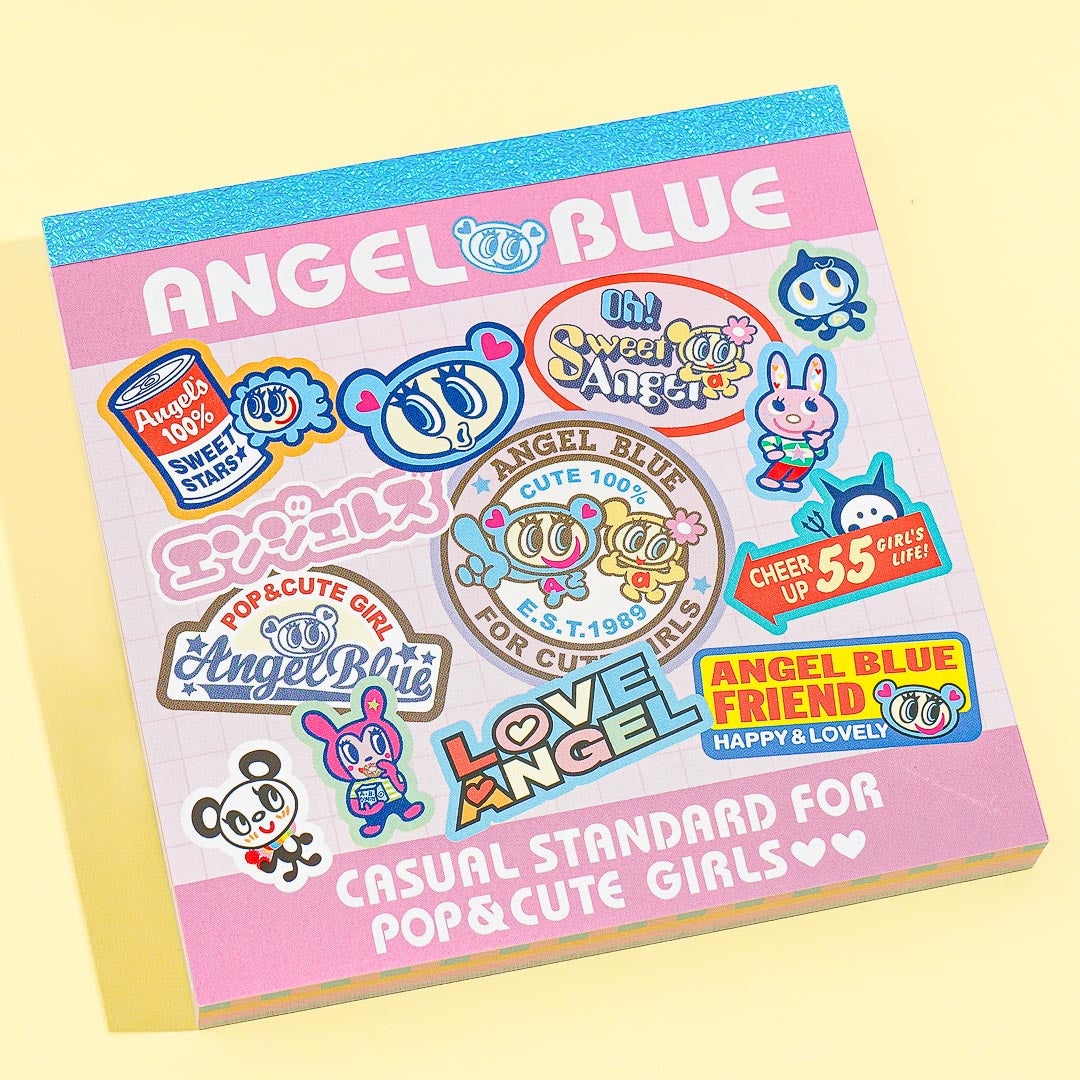 Angel Blue Retro Signage Square Memo Pad – Blippo