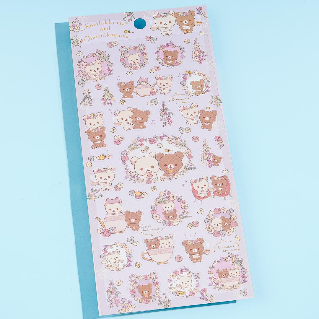 Korilakkuma & Chairoikoguma Flower Tea Time Stickers – Blippo