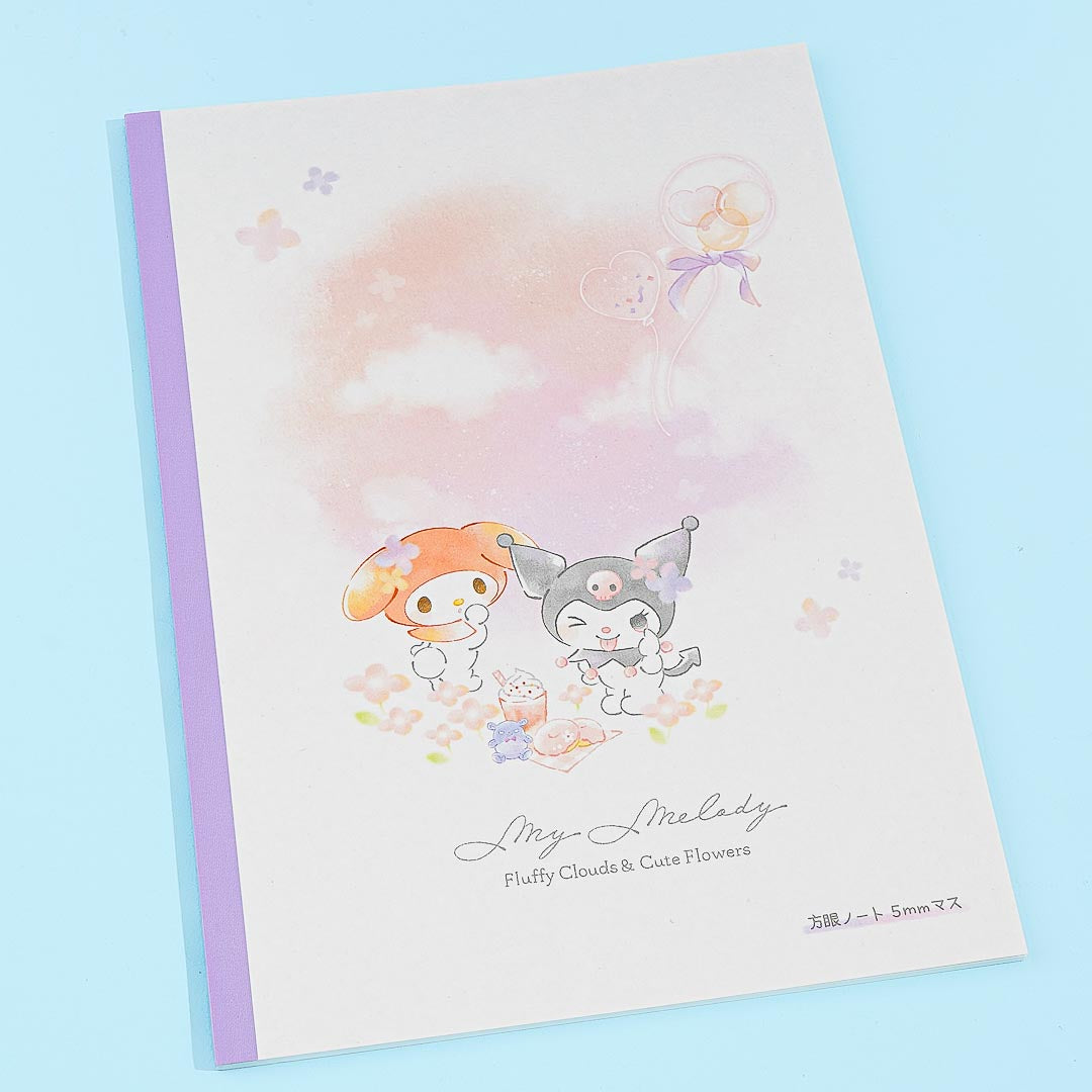 My Melody & Kuromi Fluffy Clouds B5 Graph Notebook – Blippo