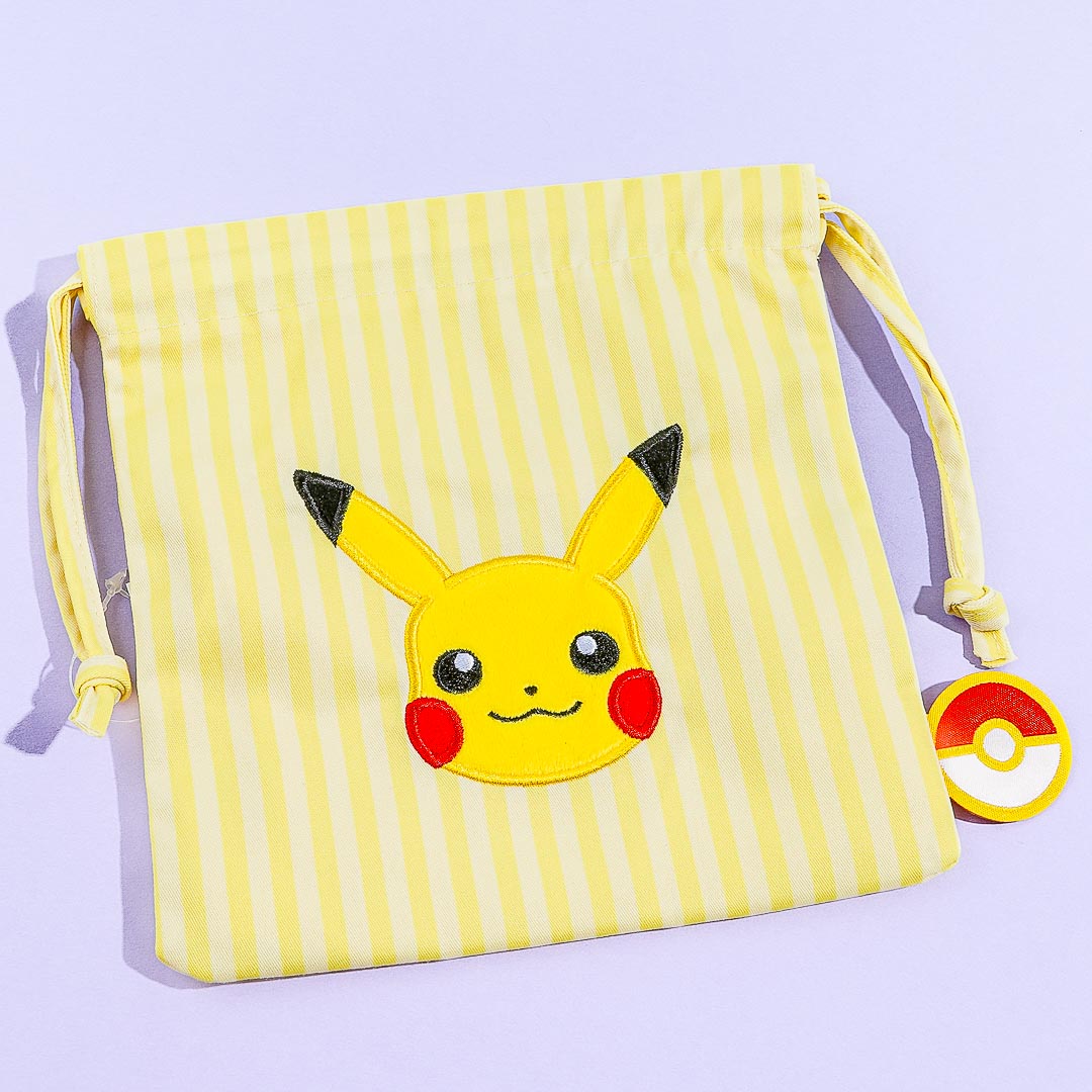 Pokemon Striped Drawstring Pouch - Pikachu – Blippo