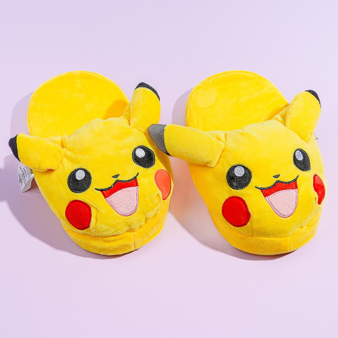 Pokemon Happy Pikachu Fluffy Slippers – Blippo