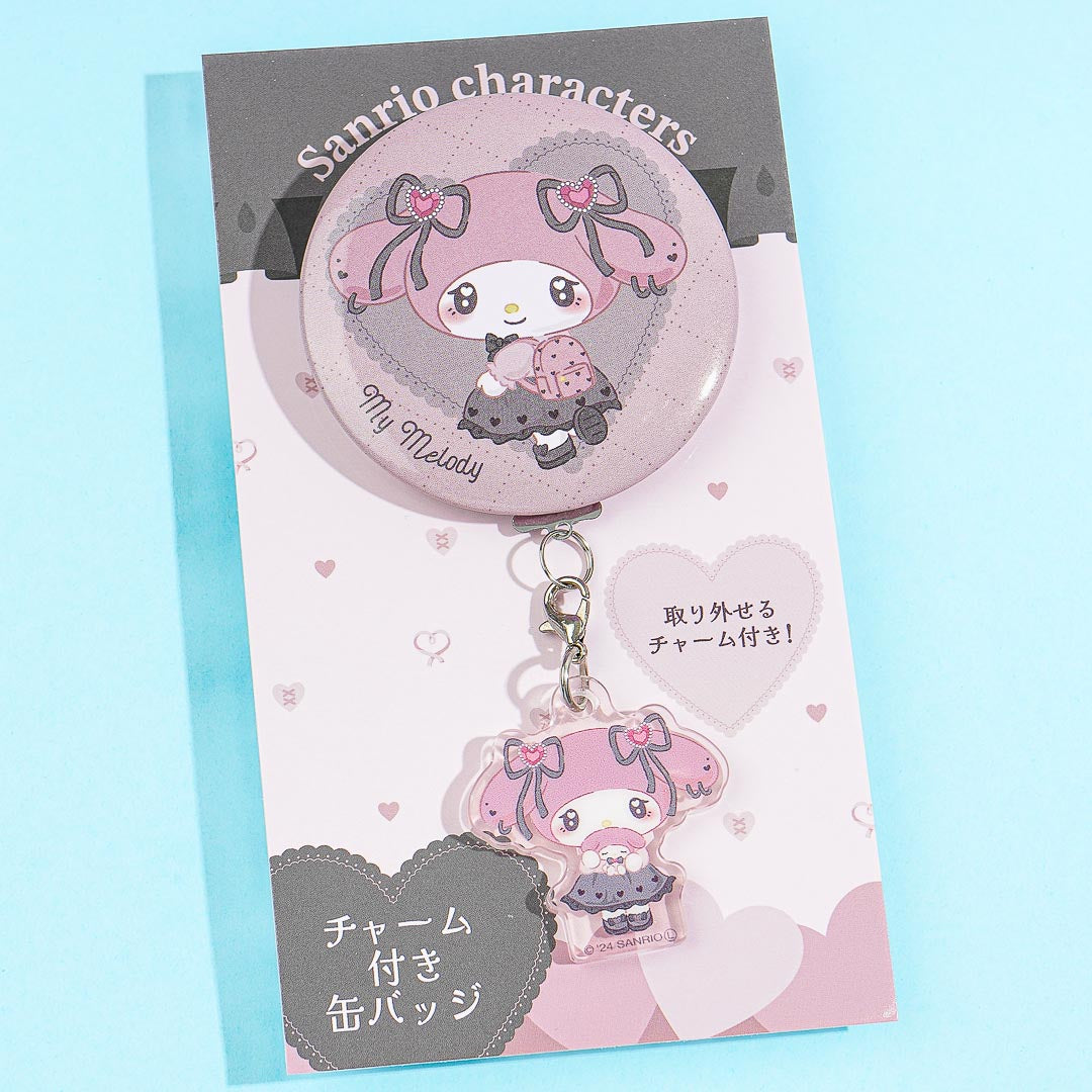 Sanrio Characters Uruuru Heart Can Badge With Charm - My Melody – Blippo