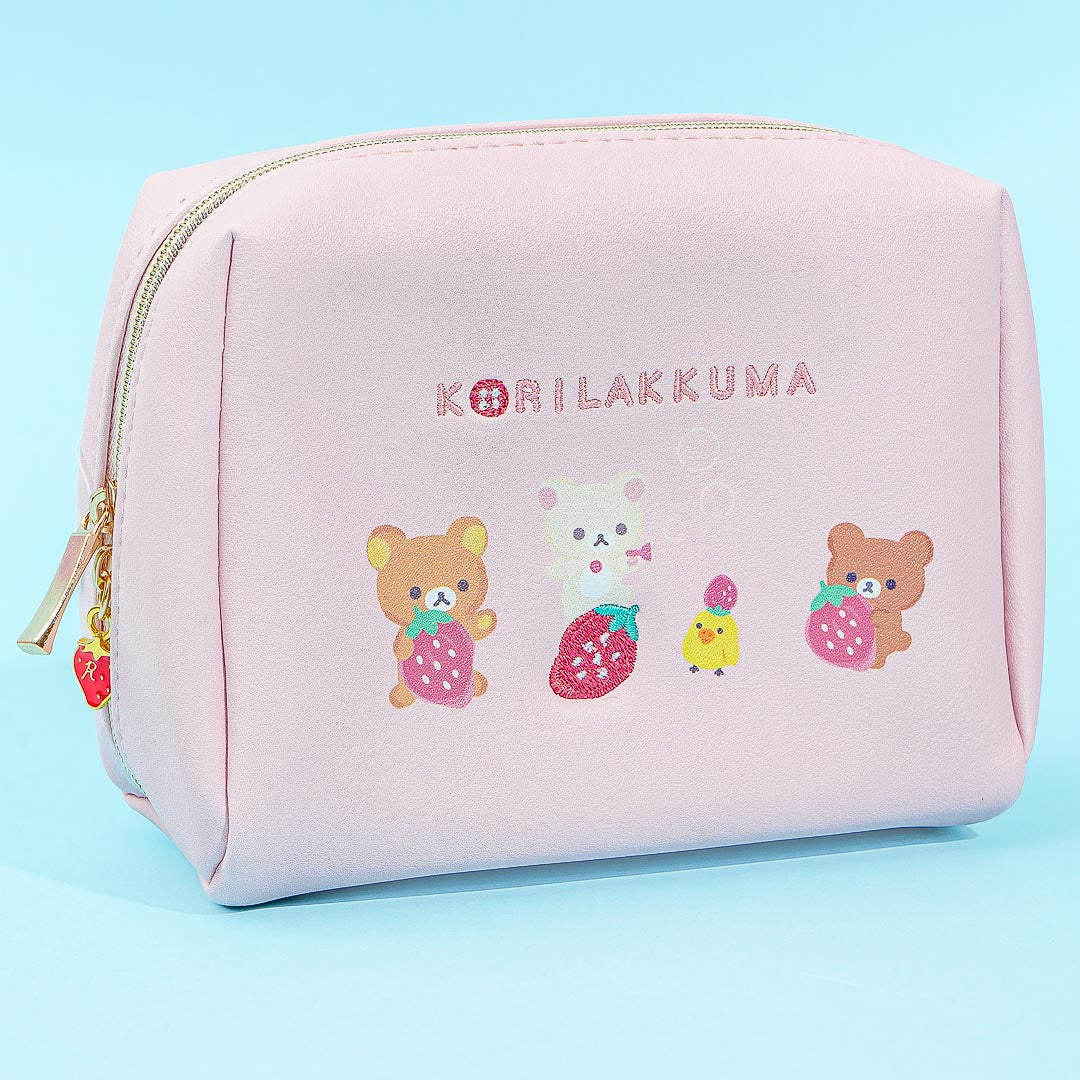 Korilakkuma Full of Strawberry Day Faux Leather Pouch – Blippo