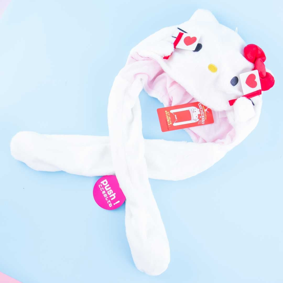 Hello Kitty Fluffy Hat With Movable Cheering Hands – Blippo