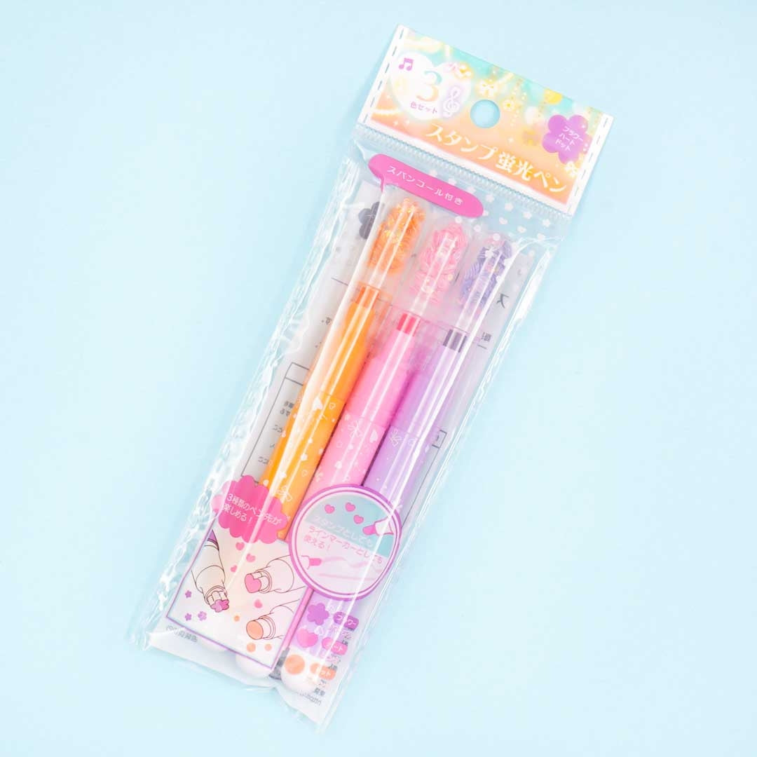 Glittery Stamp Highlighter Pen Set – Blippo